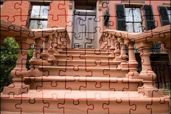 Red Sandstone Steps to Townhouse Door Washington Dc, Usa Jigsaw