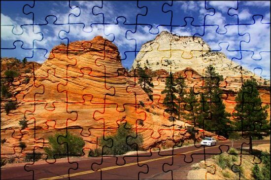 Puzzle Route Panoramique Dans Le Parc National De Zion, Utah Usa