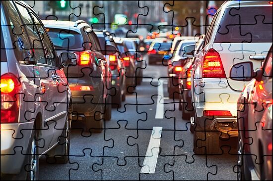 Traffic Jam in A City Street Road Jigsaw Puzzle Online