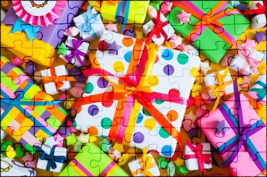 Colored Gift Boxes With Colorful Ribbons Jigsaw Puzzle Online