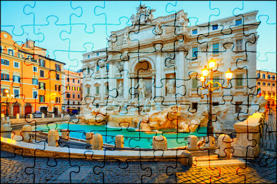 Trevi Fountain (Fontana Di Trevi) in The Morning L Jigsaw Puzzle