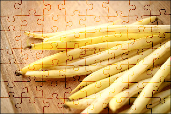 Yellow Beans (French Beans) On Rustic Wooden Table Jigsaw Puzzle