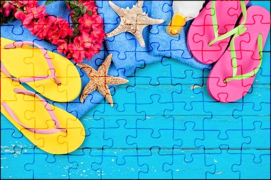 Summer Sandals Flip Flops Jigsaw Puzzle Online | Jspuzzles.Com