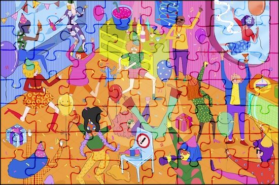 Party People Illustration Jigsaw Puzzle Online | Jspuzzles