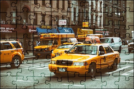 Taxi Traffic, New York Jigsaw Puzzle Online | Jspuzzles