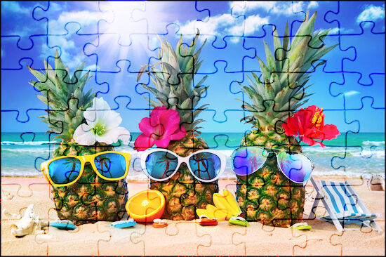 Pineapples With Sunglasses Jigsaw Puzzle Online | Jspuzzles