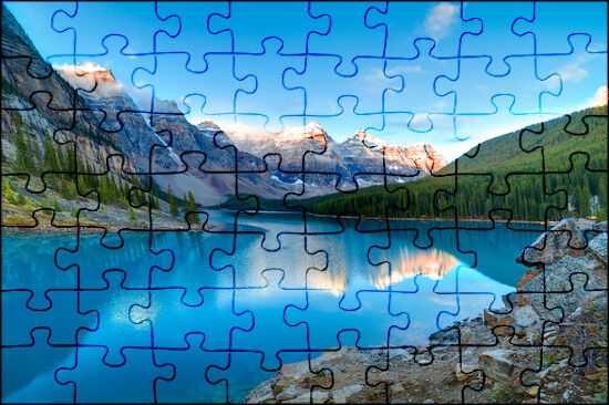 Sunrise at Moraine Lake Jigsaw Puzzle Online | Jspuzzles