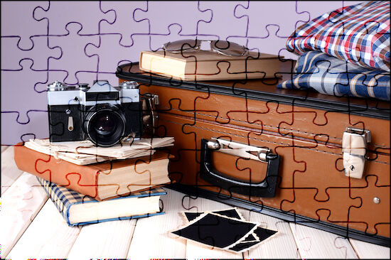 Vintage Suitcase With Clothes Jigsaw Puzzle Online | Jspuzzles