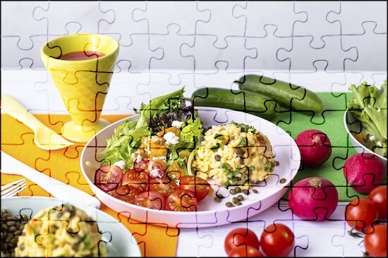 Rompecabezas De Almuerzo Vegano | Jspuzzles