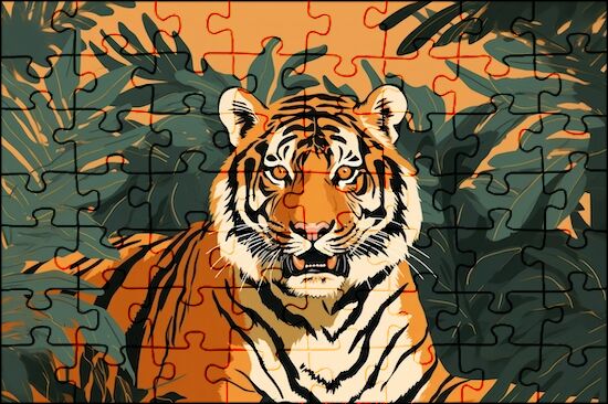 Surprised Tiger Jigsaw Puzzle Online | Jspuzzles