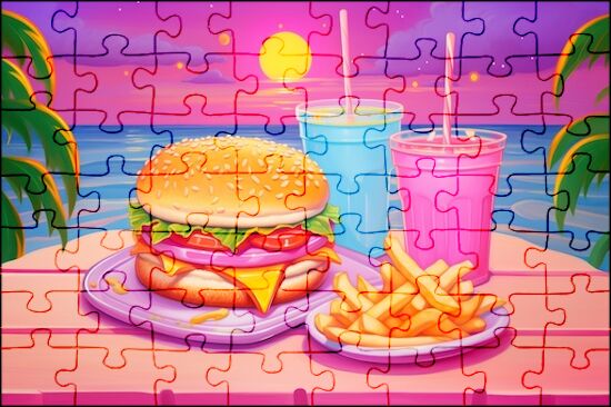 Romantic Burger Meal Jigsaw Puzzle Online | Jspuzzles