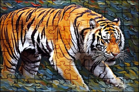 Tiger Impressionism Jigsaw Puzzle Online | Jspuzzles