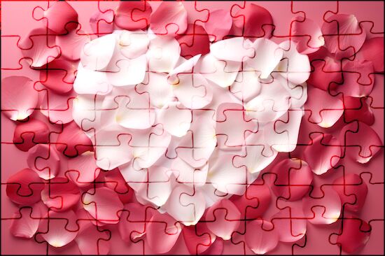 Heart Pink Petal Jigsaw Puzzle Online | Jspuzzles