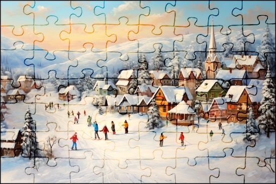 Ski Town Jigsaw Puzzle Online | Jspuzzles