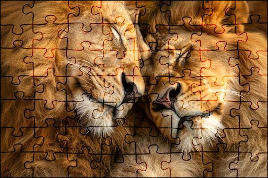 Lions Cuddling Jigsaw Puzzle Online | Jspuzzles