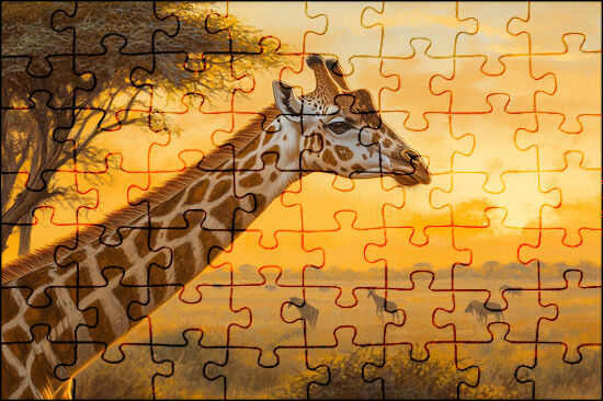 Sunset at The Savannah Jigsaw Puzzle Online | Jspuzzles