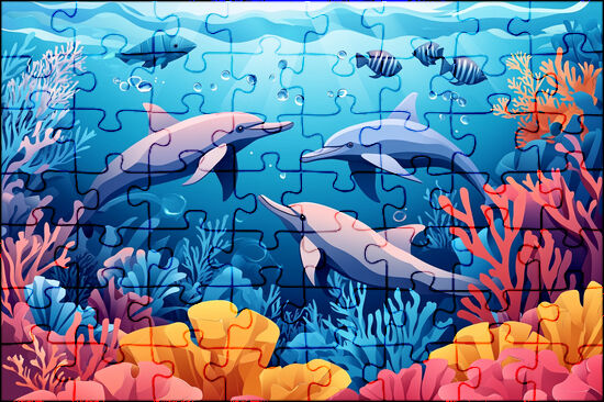Dolphins in The Ocean Jigsaw Puzzle Online | Jspuzzles