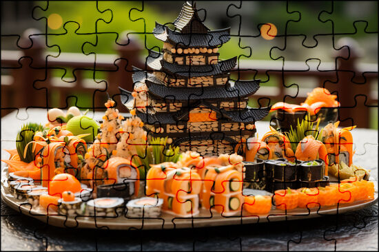 Arcydzieło Architektoniczne Sushi Puzzle Online | Jspuzzles