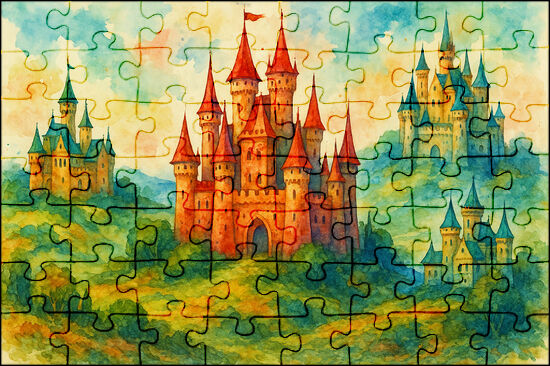 Watercolor Castles Jigsaw Puzzle Online | Jspuzzles