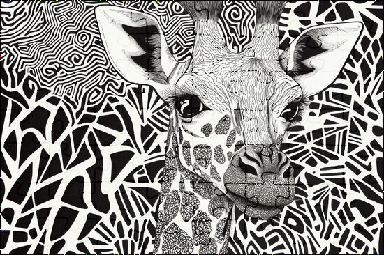 Zentangle Animal Portrait - Jspuzzles Art Puzzle #1036749