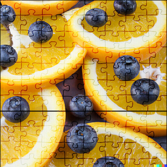 Sliced Orange With Blueberries - Maya Koegel Puzzle #932963